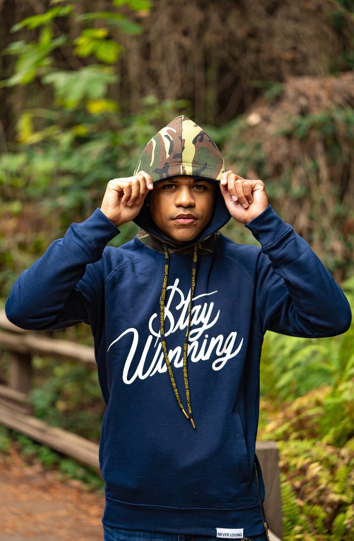 Stay Winning Script Navy/White Camo Hoodie – STAY WINNING Stay Winning Script Navy/White Camo Hoodie – STAY WINNING