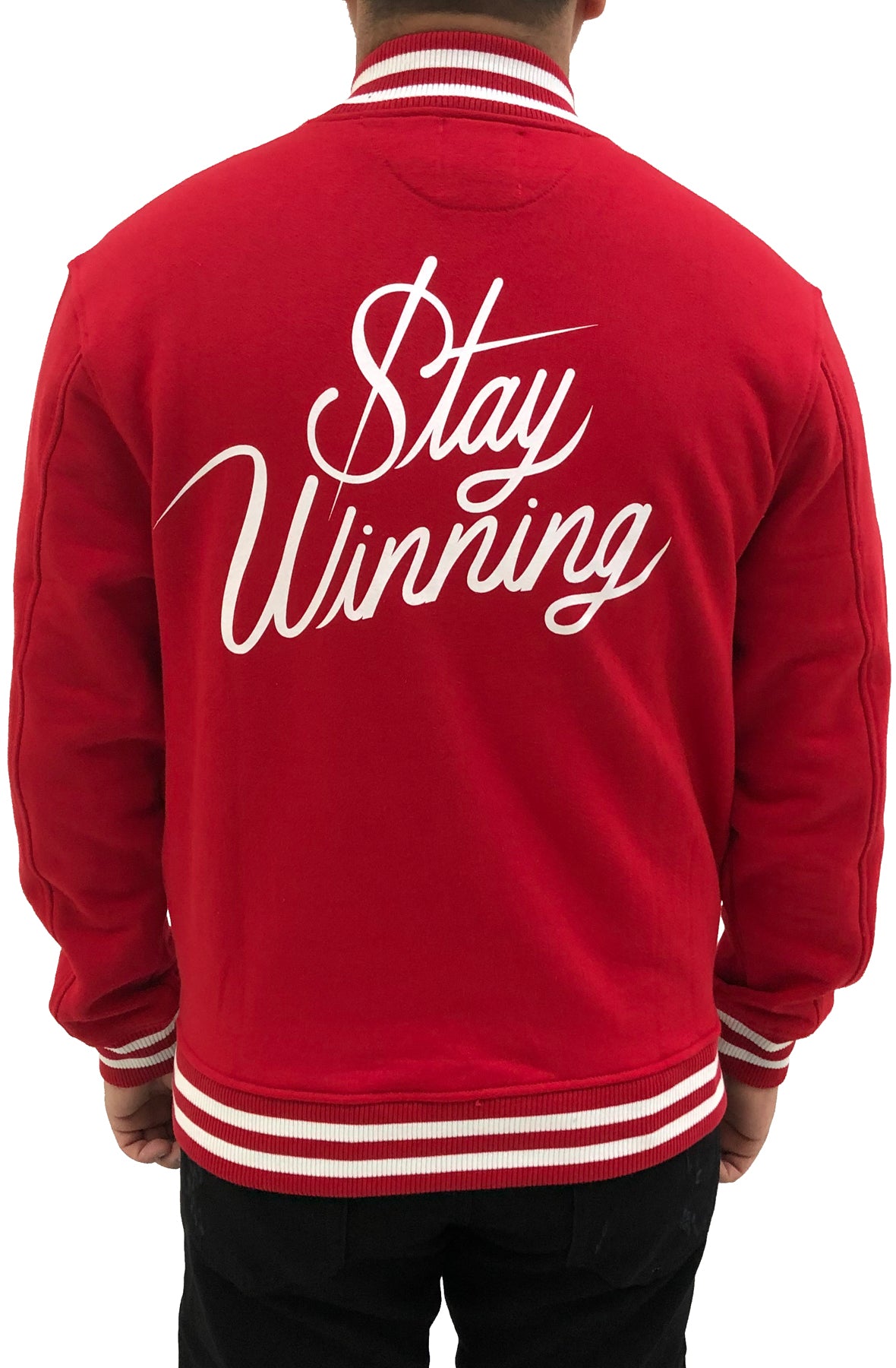 Stay Winning Original Logo/Script Red/White Varsity Jacket – STAY WINNING